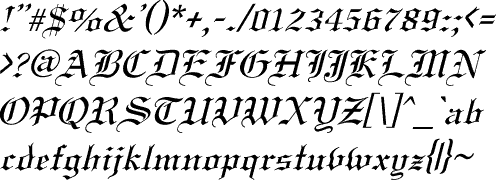 Fonts by Dennis Palumbo, L9, Old English Embellished Font characters 32 ...